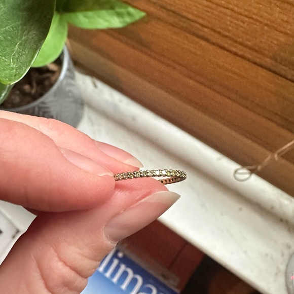 Free People | Jewelry | Natural Yellow Diamond And Solid Gold Stackable Singlerow Ring | Poshmark